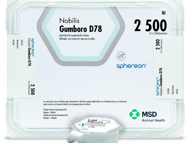 VACUNA PARA AVES. NOBILIS GUMBORO D78 2.500 dosis MSD INTERVET ...